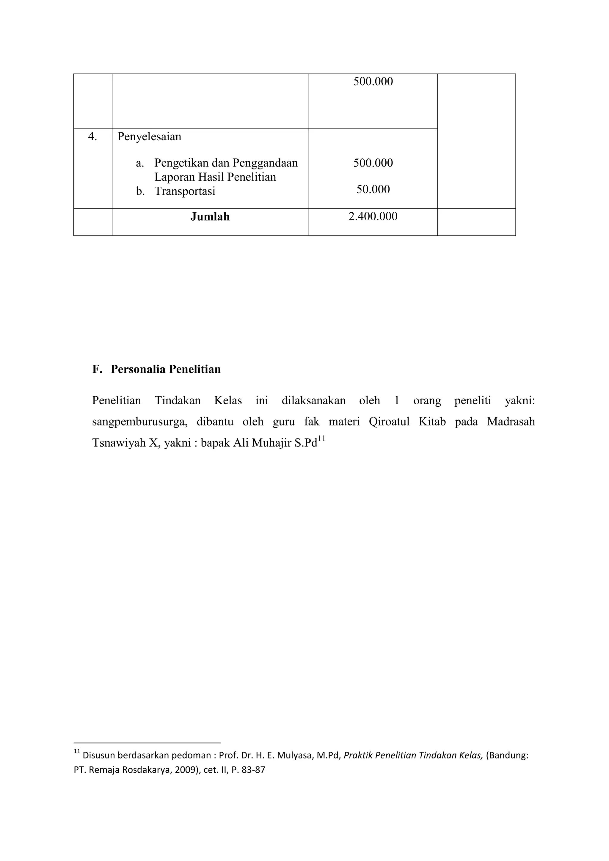 contoh proposal PTK PBA optimalisasi metode jahriyah dalam pemahaman kitab kuning | DOCX