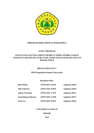 Proposal pengabdian masyarakat (Diajukan pada program PKM tahun 2013) | PDF