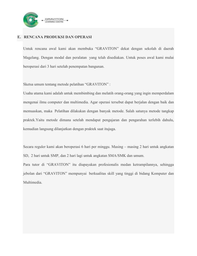 Proposal pengajuan usaha les komputer | DOCX