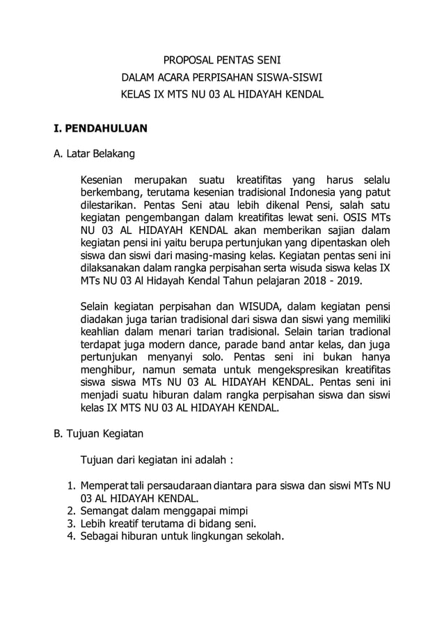 Proposal pentas seni | DOCX