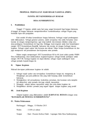Proposal peringatan hari besar nasional | DOCX