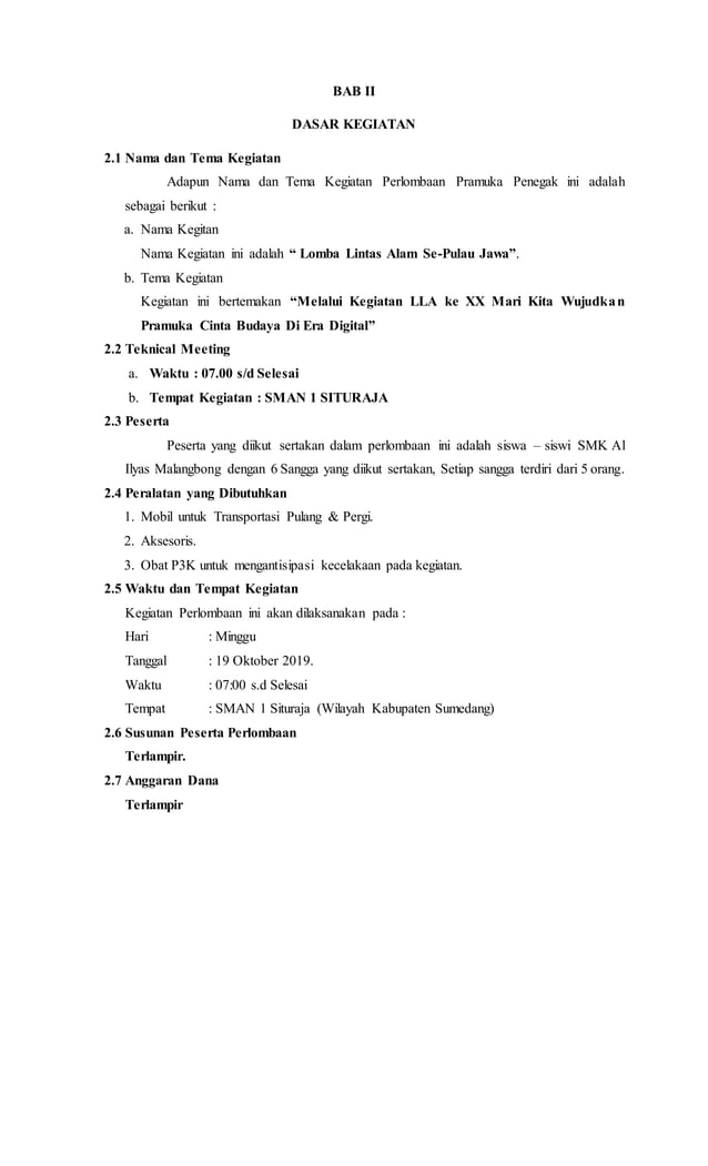 Proposal perlombaan lla nusantare | DOCX