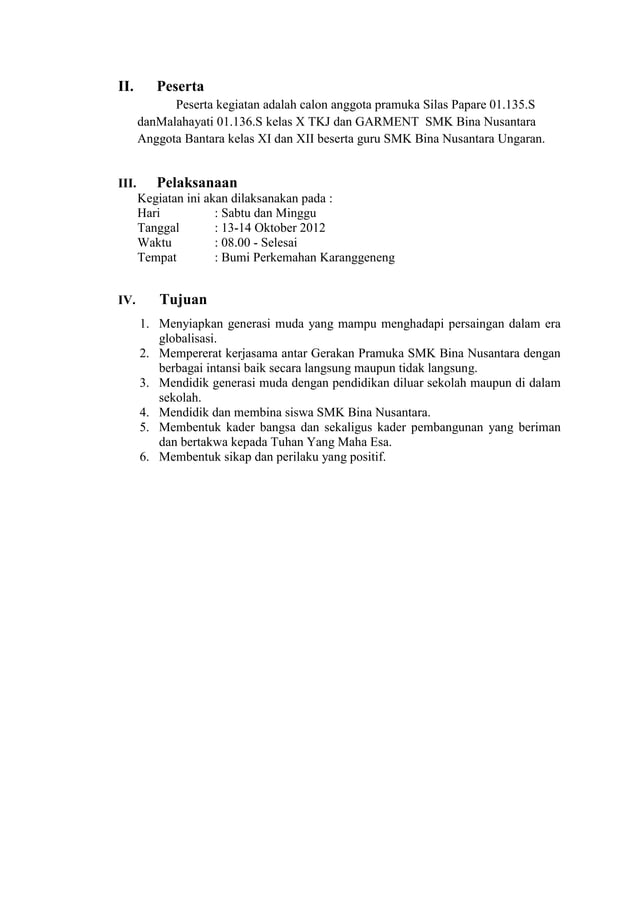 Contoh Proposal persami | PDF