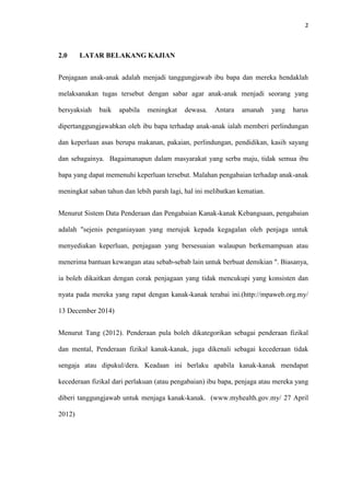 Proposal Persepsi Mahasiswa Pengajian Islam Di UniSZA Mengenai Kejadian Pengabaian Dan Penderaan ...