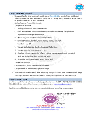 Proposal Personal Benchmark For Corporate | PDF