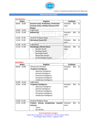 Proposal Personal Benchmark For Corporate | PDF
