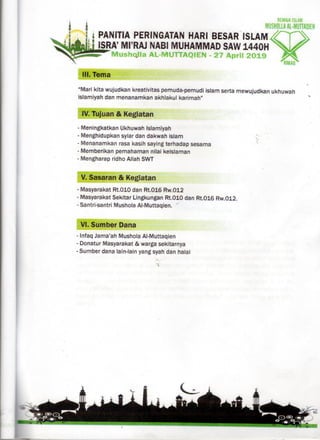 Proposal phbi isra mi'raj (rimaq) | PDF | Islam | Religion & Spirituality