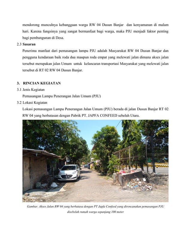 Proposal pju rw 4 dusun banjar | PDF