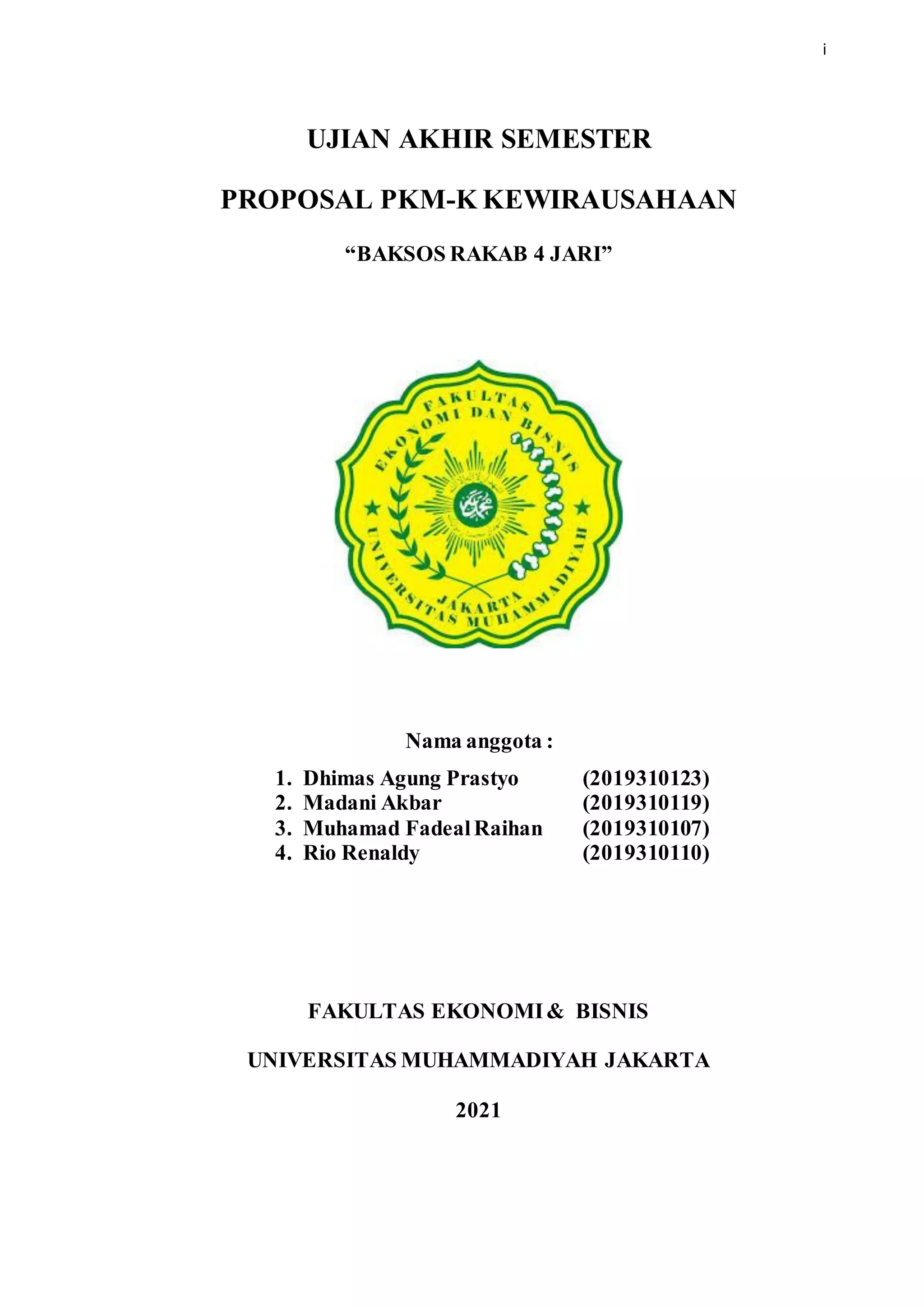 Proposal pkm-k baksos rakab 4 jari | PDF