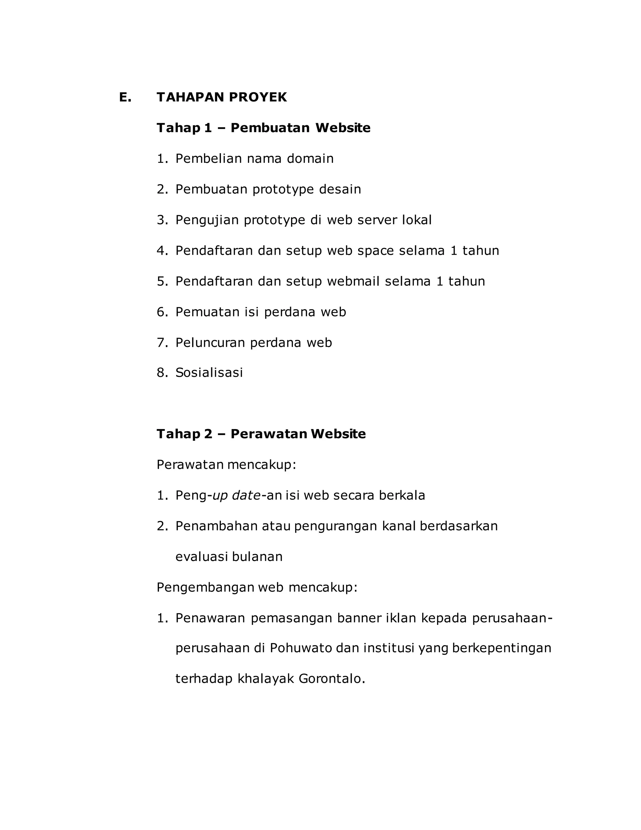Proposal Pembuatan Situs Web | DOC