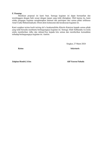 Proposal Posko Siaga Khusus lebaran 2024 | DOCX