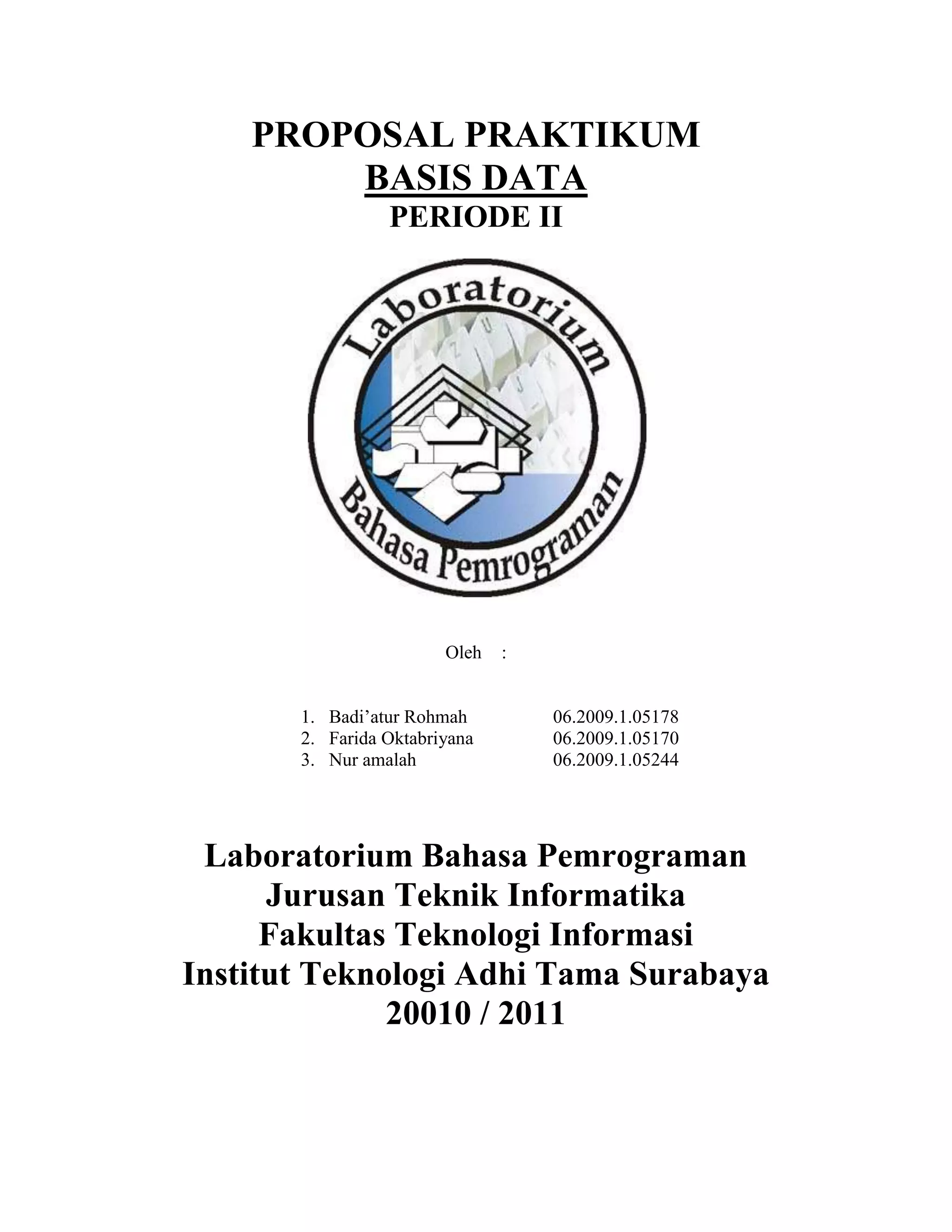 contoh Proposal praktikum | DOCX