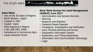 Proposal For Evaluation of the process of Land Administration in Kano ...