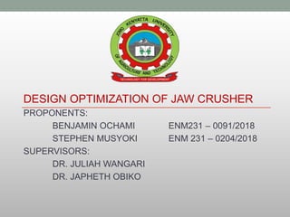 PPT presentation of jaw crusher, PROPOSAL PRESENTATION 2.pptx