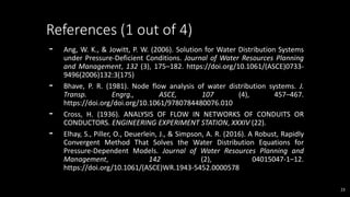 Different Methods of Water Distribution Network Analysis | PPTX