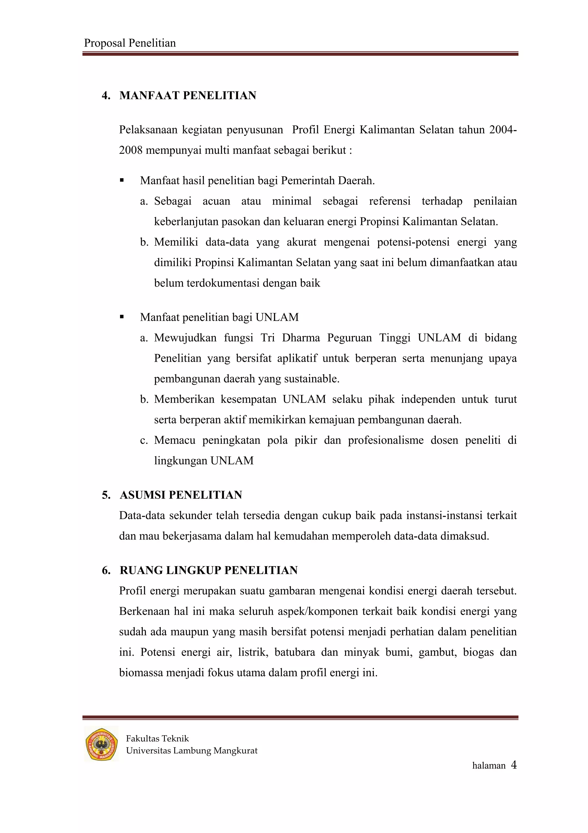 Proposal profil energi | PDF