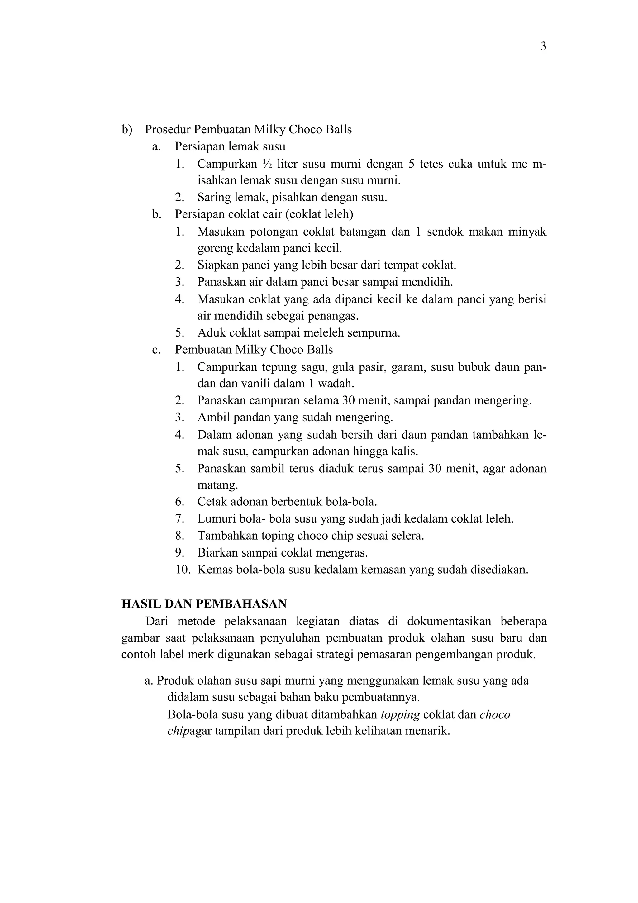 PKM Artikel Ilmiah - inovasi pengolahan susu murni di Desa Sumogawe Dusun Piji | PDF