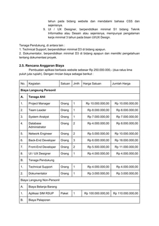 Proposal proyek SIM RSUP | PDF