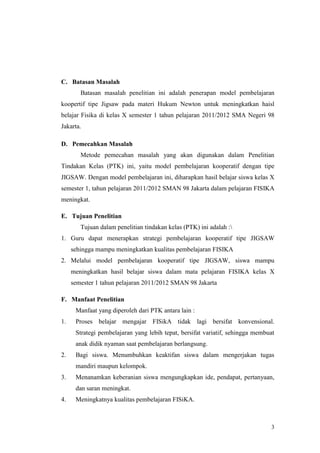Proposal PTK Fisika Hukum Newton | DOCX