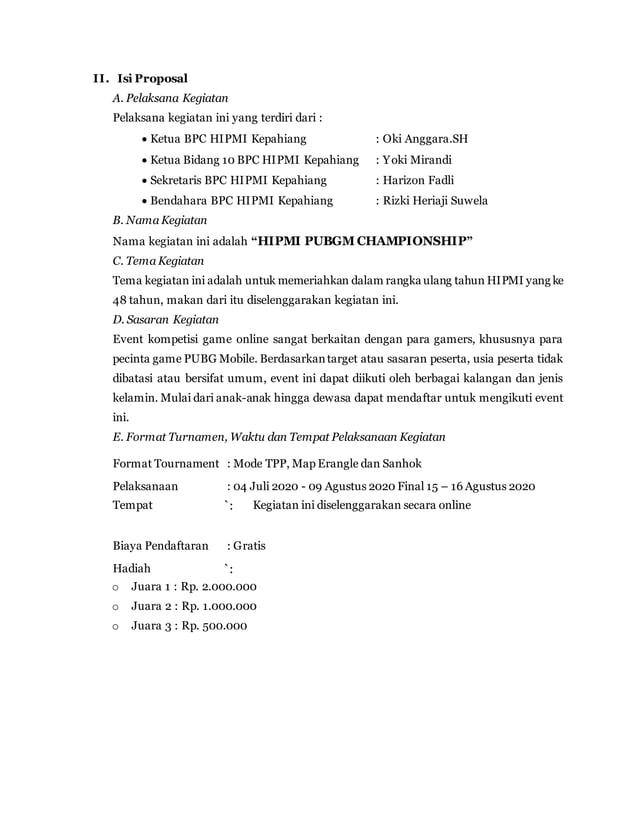 Proposal pubg mobile hipmi | DOC