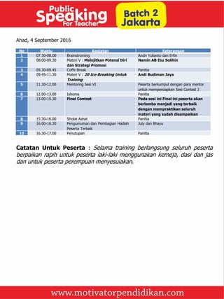 Proposal Public Speaking For Teacher Batch 2 Jakarta Pdf