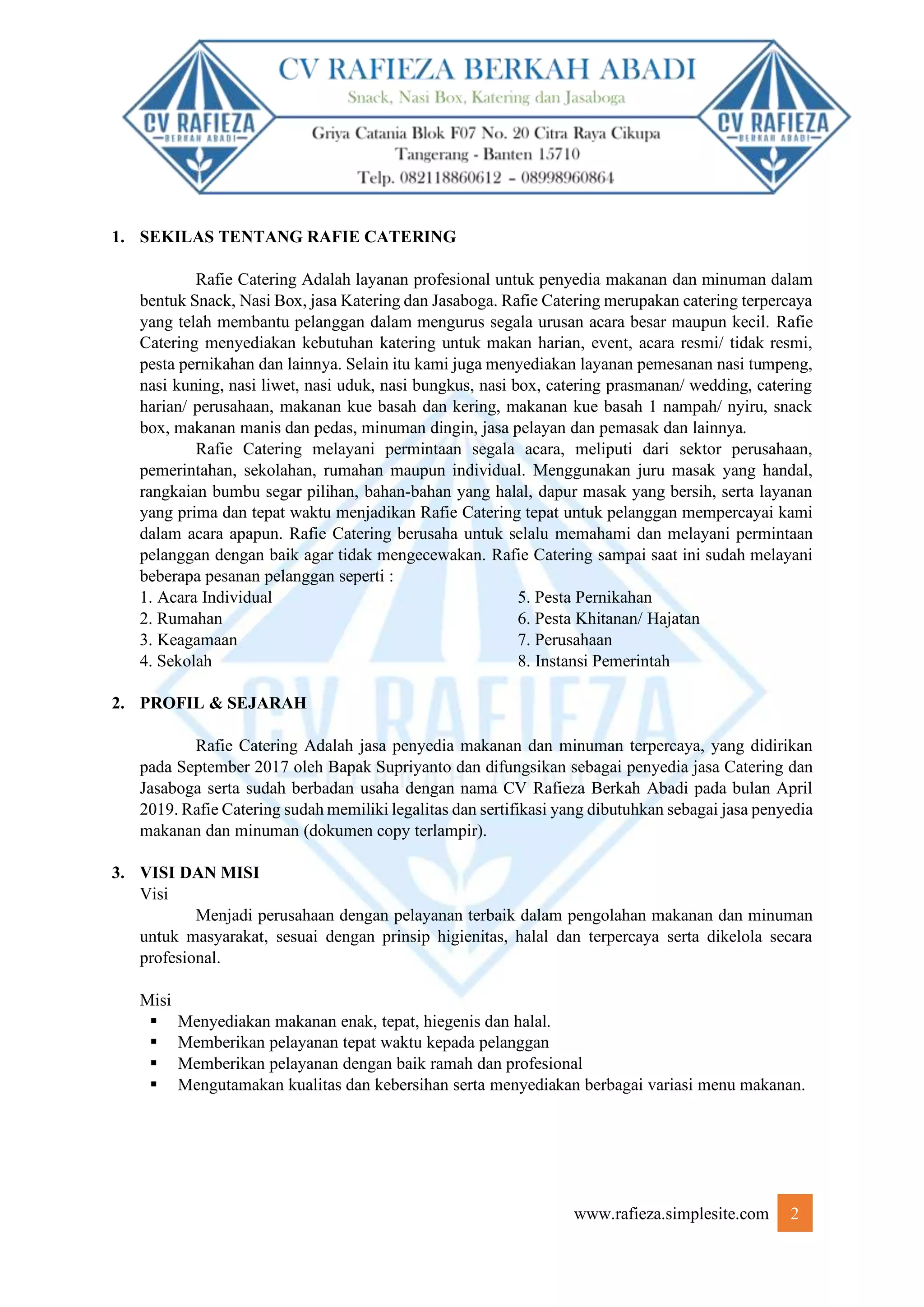 Proposal Bisnis Katering | Jasa Boga | Kuliner | Makanan | Snack ...