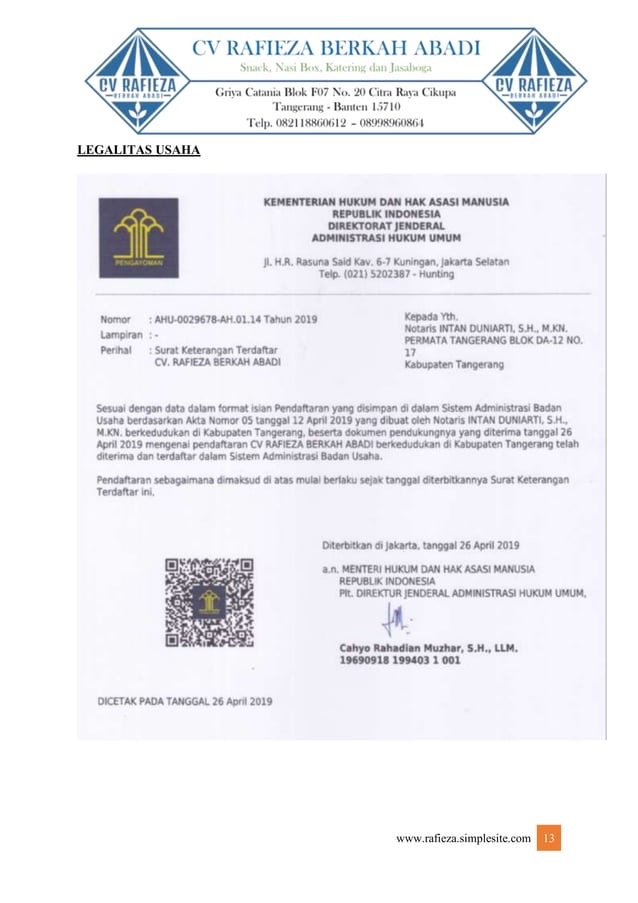 Proposal Bisnis Katering | Jasa Boga | Kuliner | Makanan | Snack ...