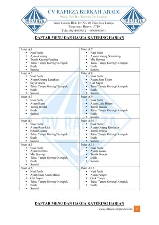 Proposal Bisnis Katering | Jasa Boga | Kuliner | Makanan | Snack ...