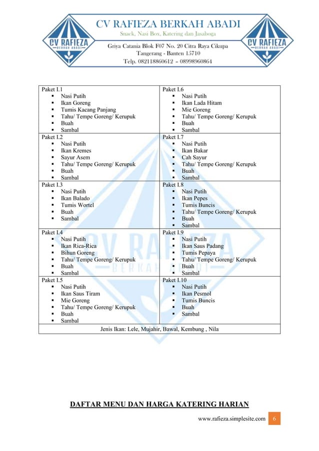 Proposal Bisnis Katering | Jasa Boga | Kuliner | Makanan | Snack ...