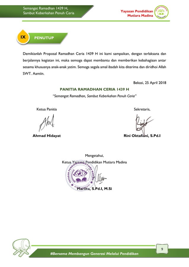 Proposal ramadhan 2018 YPMM | PDF