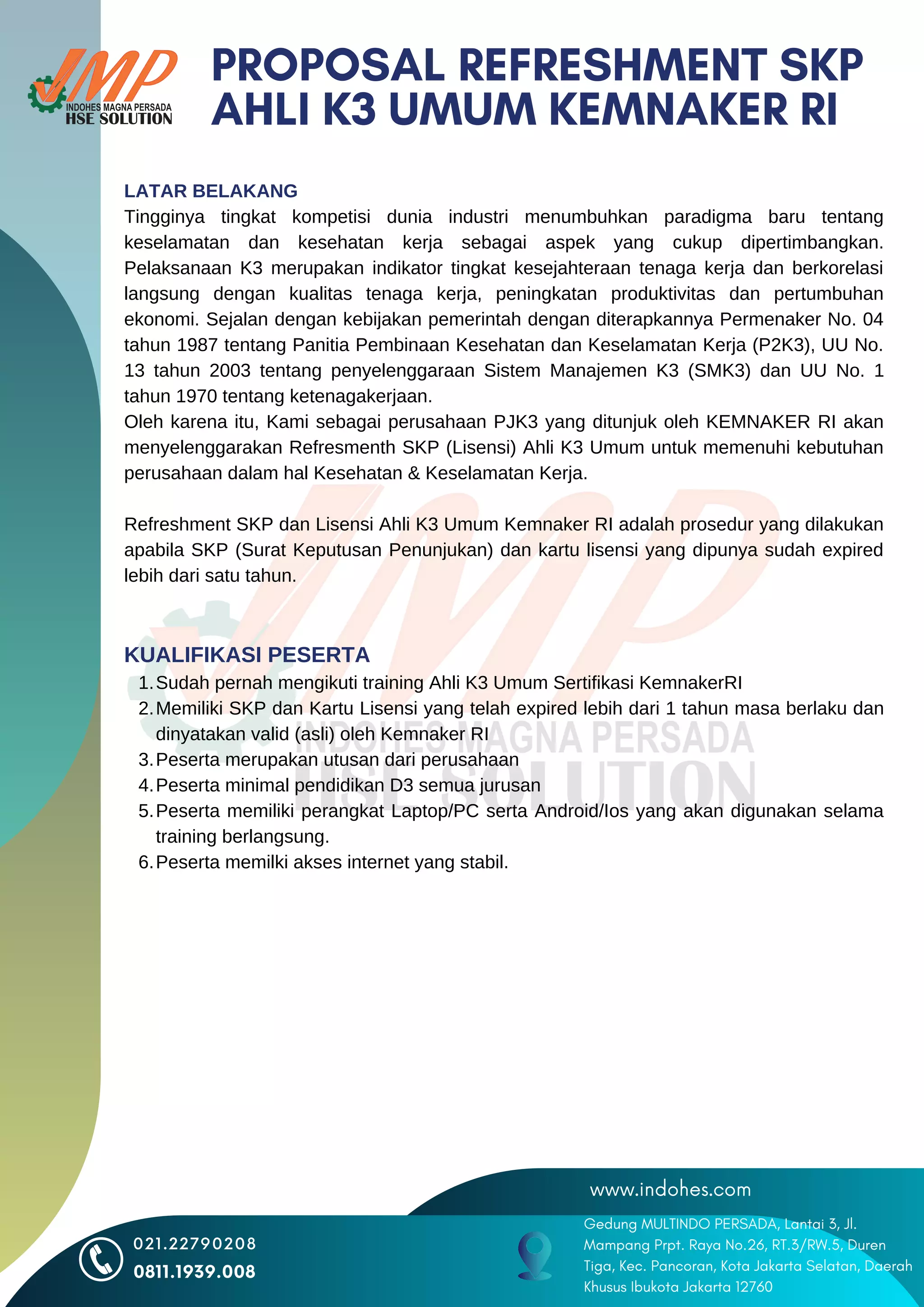 Proposal refreshment skp ak3 umum 2022 | PDF