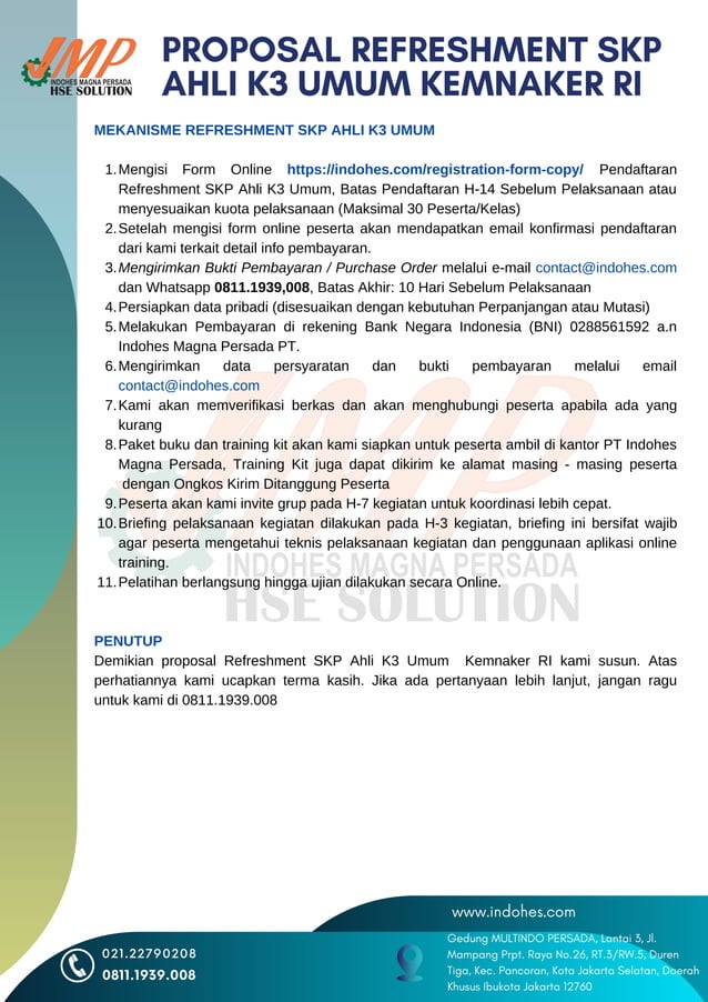 Proposal refreshment skp ak3 umum 2022 | PDF