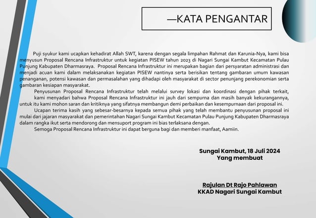 PROPOSAL RENCANA INFRASTRUKTUR NAGARI SUNGAI KAMBUT.pptx
