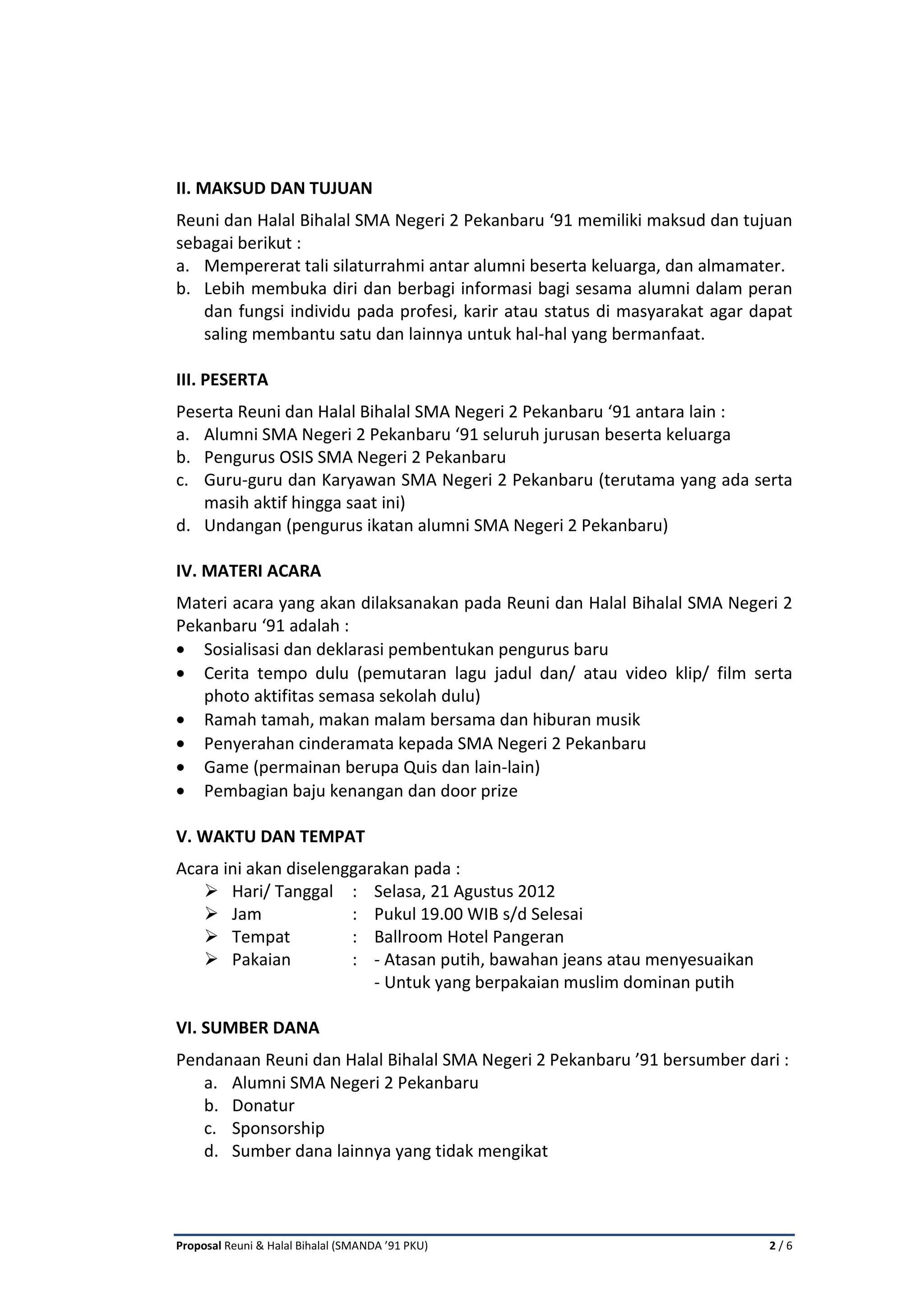 Proposal reuni | PDF