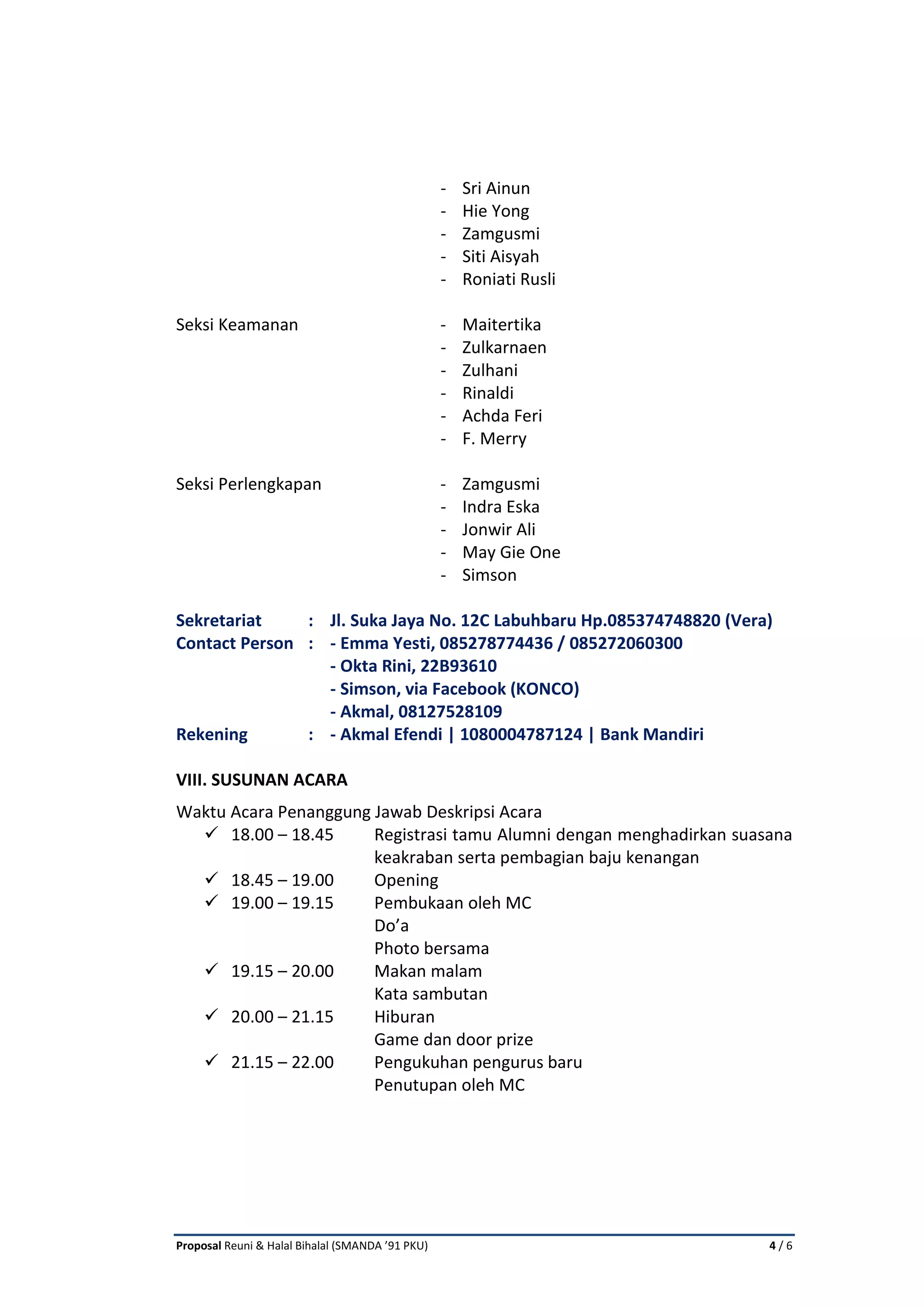 Proposal reuni | PDF