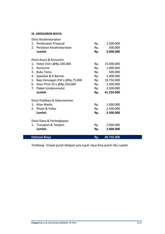 Proposal reuni | PDF