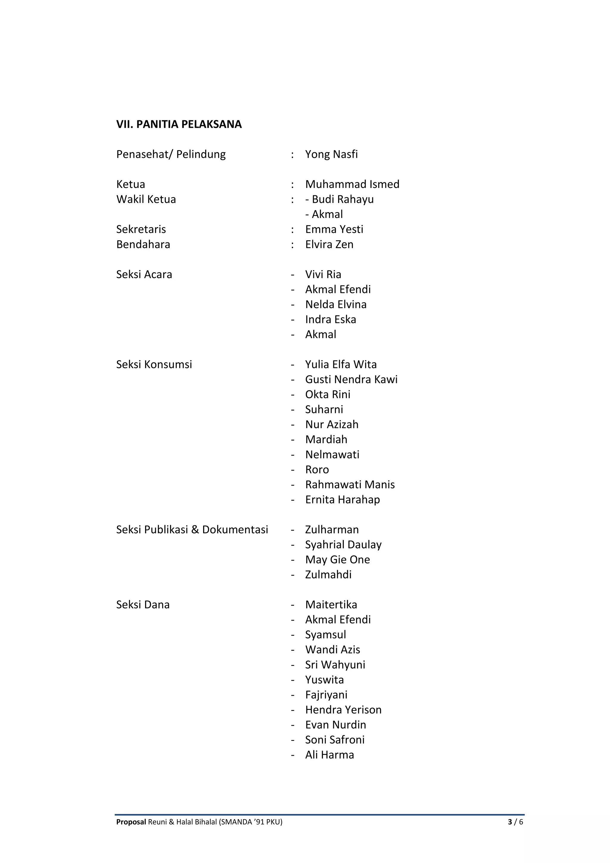 Proposal reuni | PDF