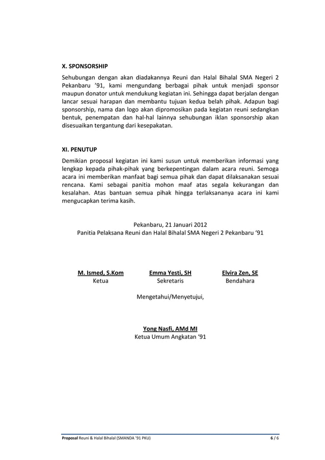 Proposal reuni | PDF