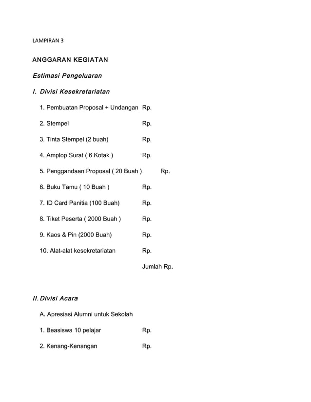 Proposal reuni akbar sman 1 liliriaja (1983 2013) | DOC