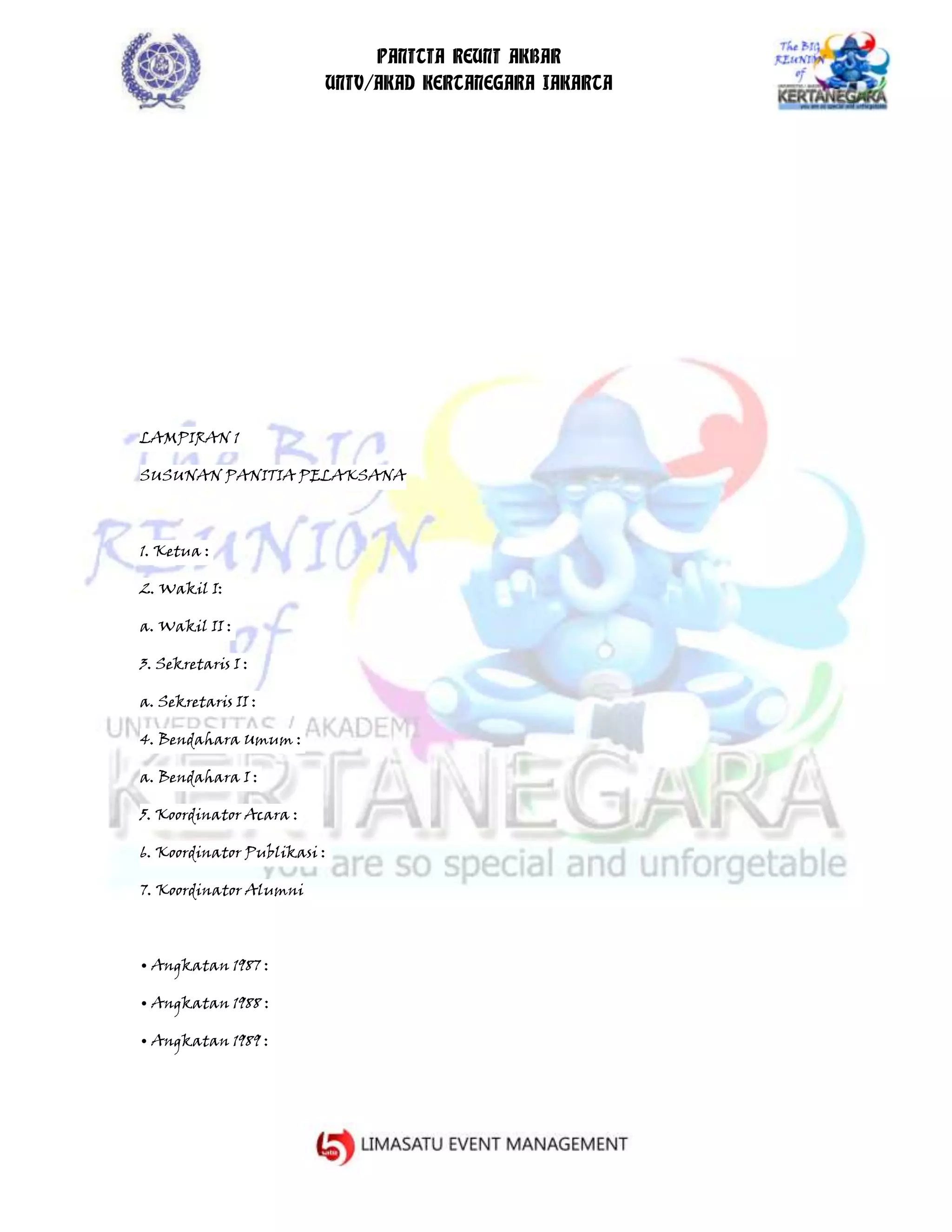 Proposal reuni akbar universitas kertanegara | DOCX