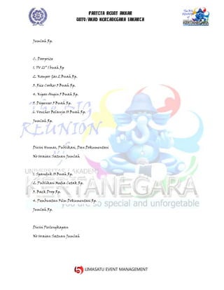 Proposal reuni akbar universitas kertanegara | DOCX