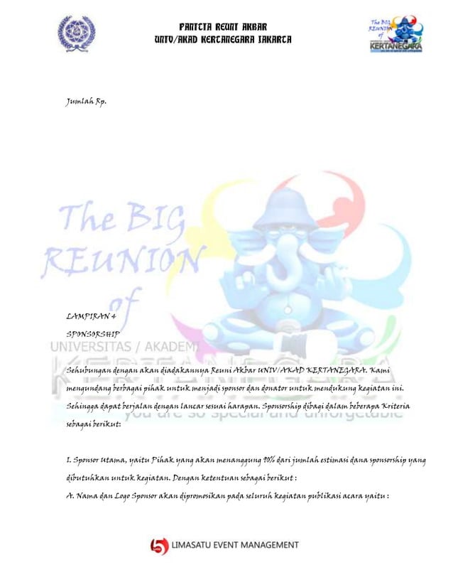 Proposal reuni akbar universitas kertanegara | DOCX