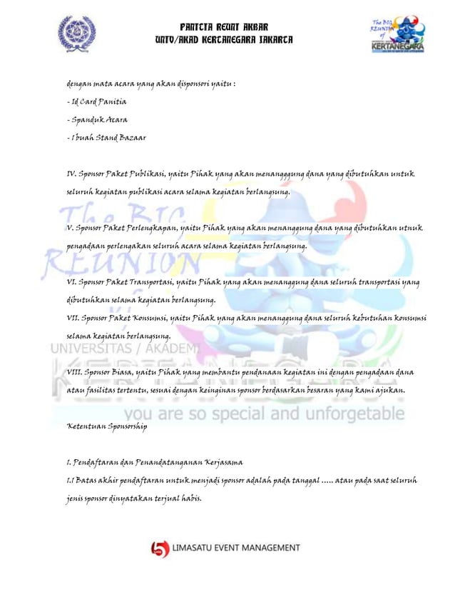 Proposal reuni akbar universitas kertanegara | DOCX