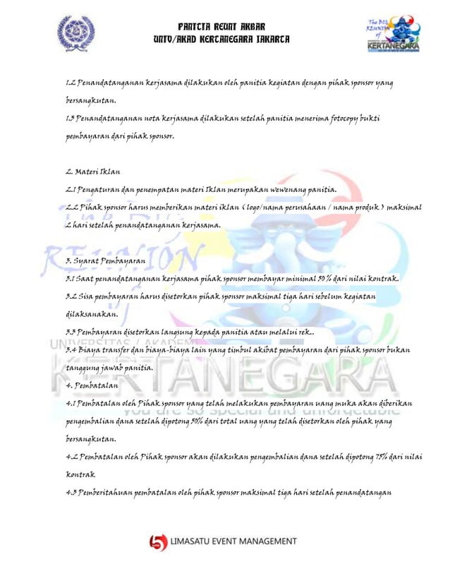 Proposal reuni akbar universitas kertanegara | DOCX
