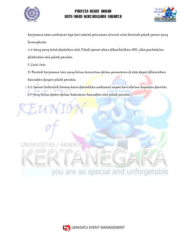 Proposal reuni akbar universitas kertanegara | DOCX