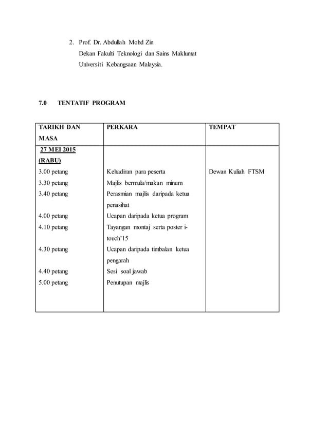 Proposal ringkas i-Touch'15 | PDF