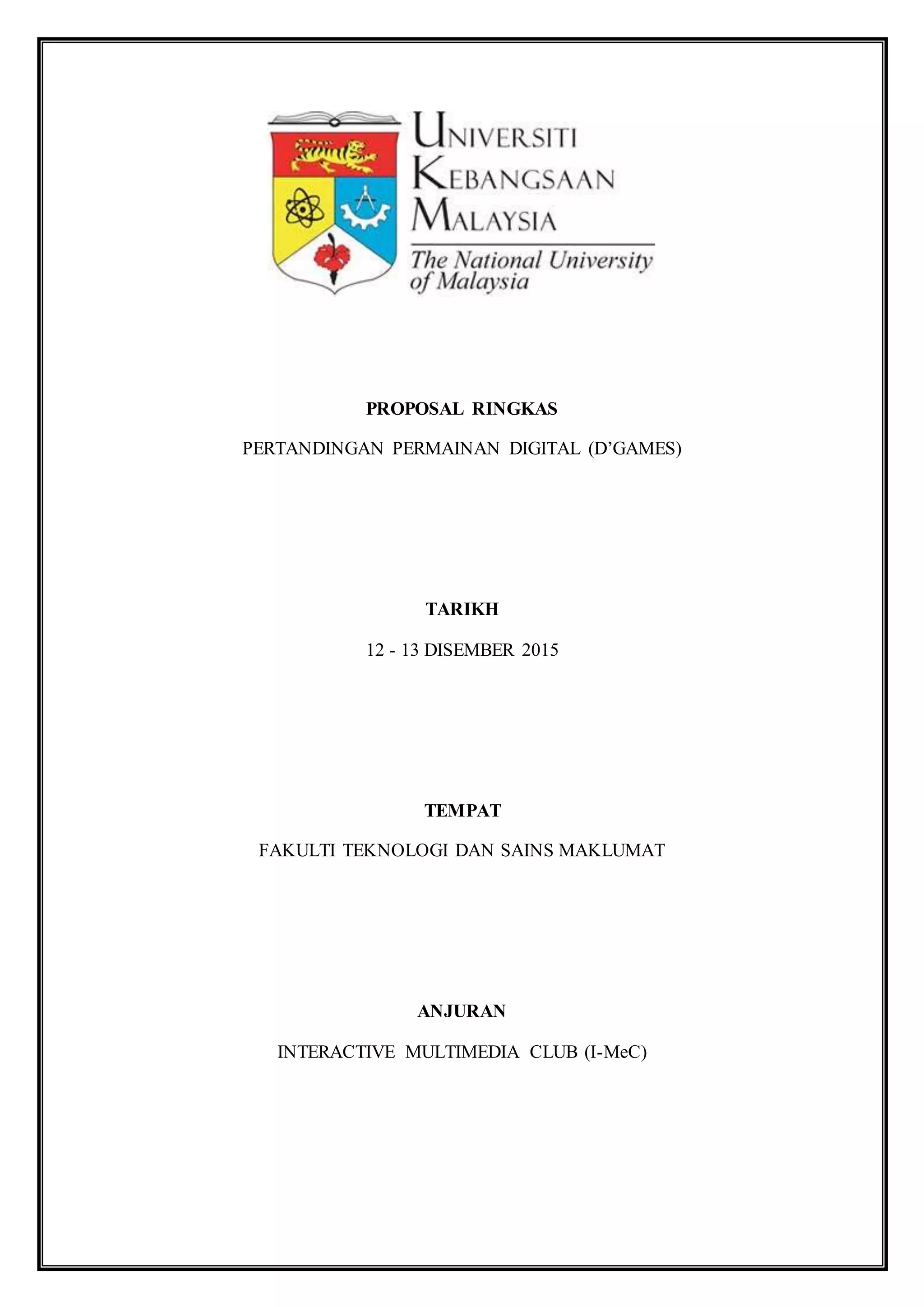 Proposal ringkas organisasi bendahari | DOCX