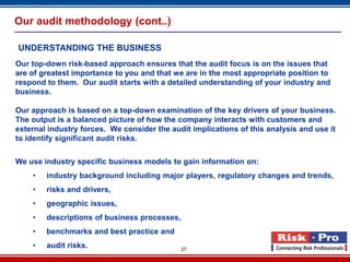 Proposal risk based internal audit 2013 | PPT
