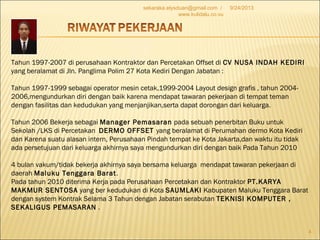 Proposal riwayat hidup untuk mendapatkan pekerjaan | PPT