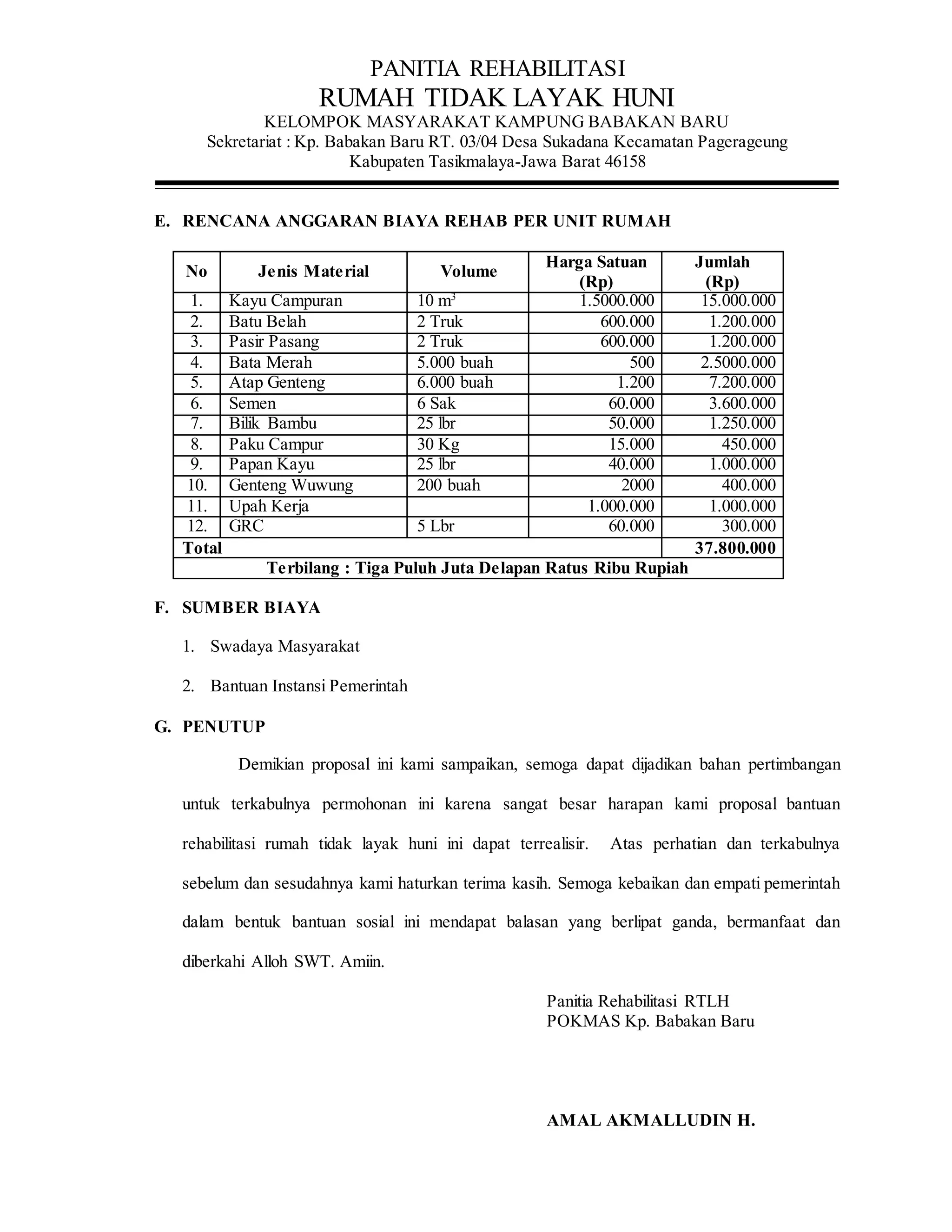 Proposal rtlh babakanbarugubernur | DOCX